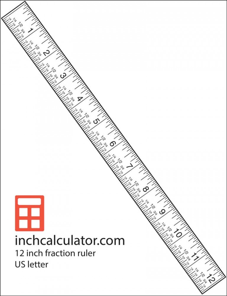 Printable Rulers - Free 12" Rulers - Inch Calculator