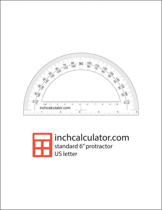 Printable Protractor - Inch Calculator